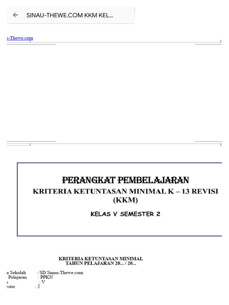 KKM Semester 2 | PDF