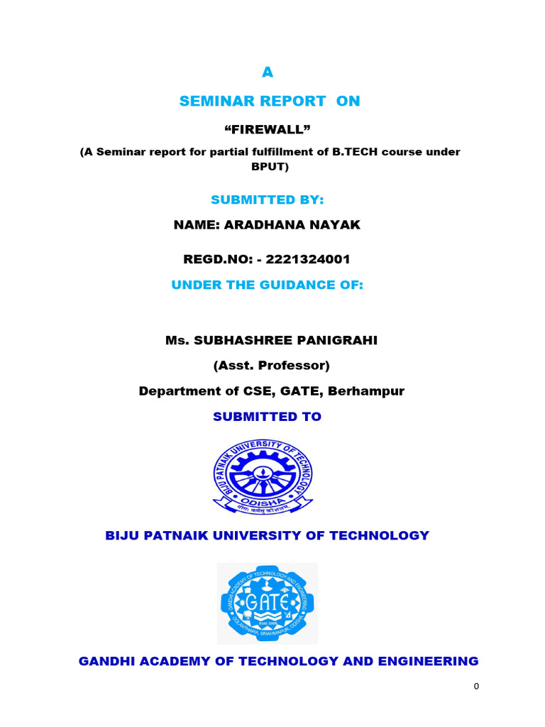 Seminar Report Format | Download Free PDF | Firewall (Computing ...