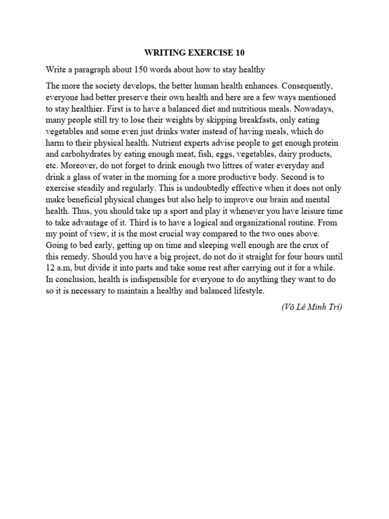 Writing Exercise 10 | PDF