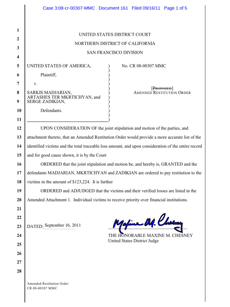 USCOURTS Cand 3 - 08 CR 00307 22 | PDF | California | Private Sector