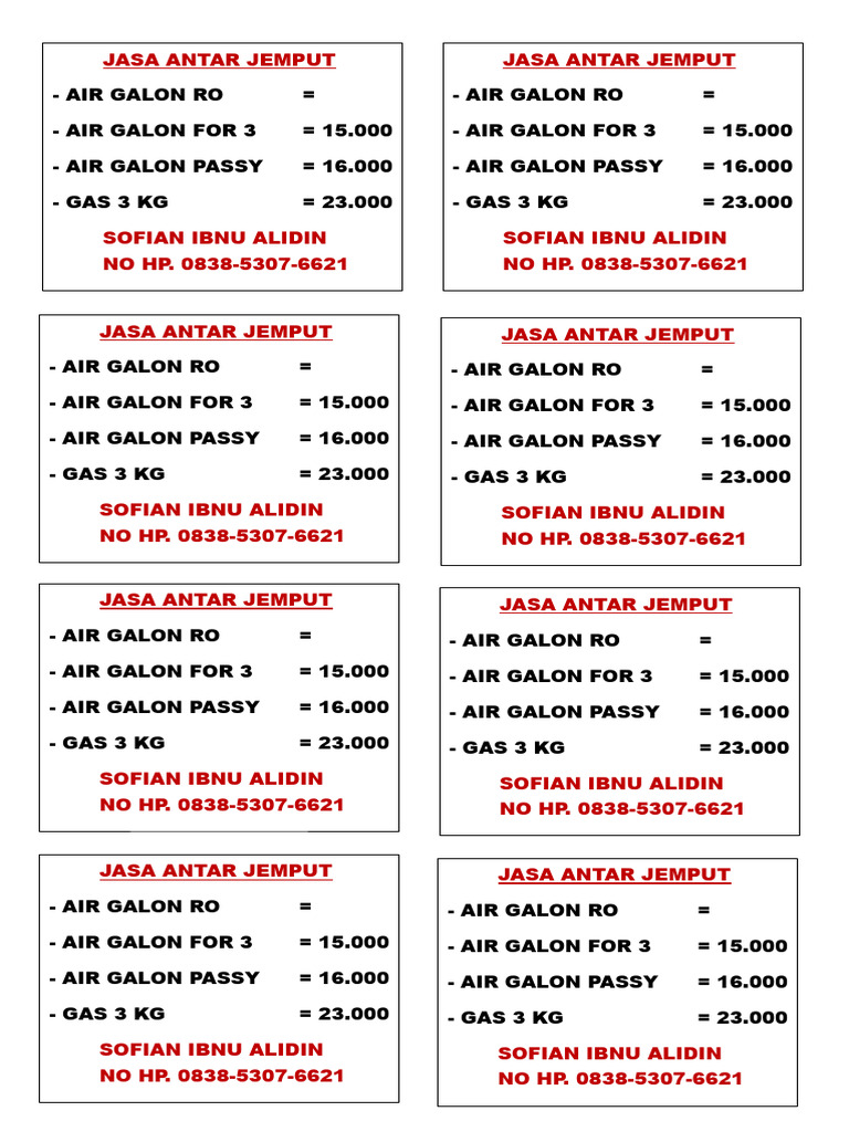 Jasa Antar Jemput Ngah Pian | PDF