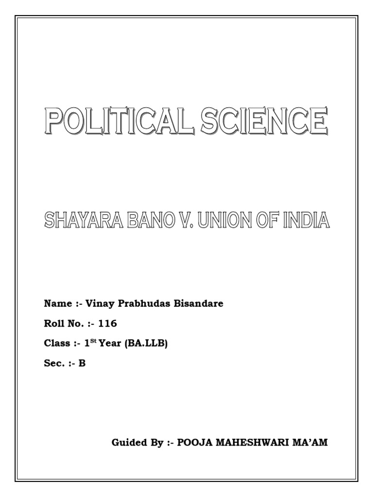 Shayara Bano Case | Download Free PDF | Justice | Crime & Violence