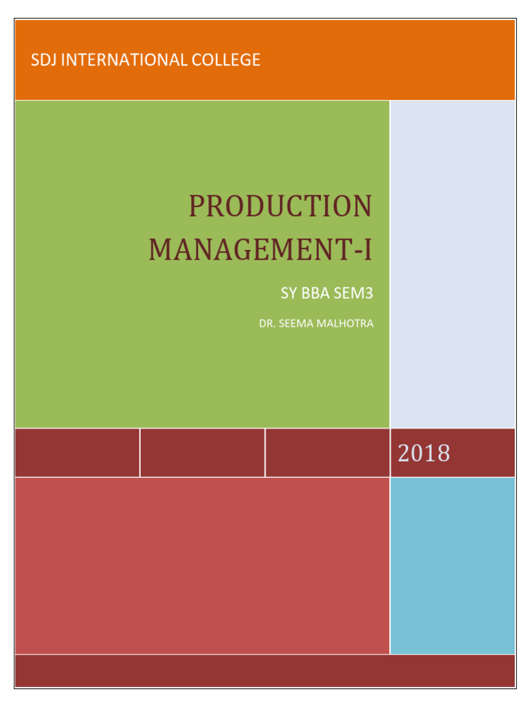 Production Management Overview for BBA | PDF | Agriculture | Inventory