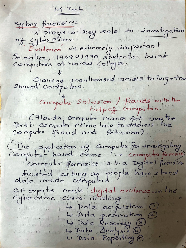 Cyber Forensics Notes | PDF