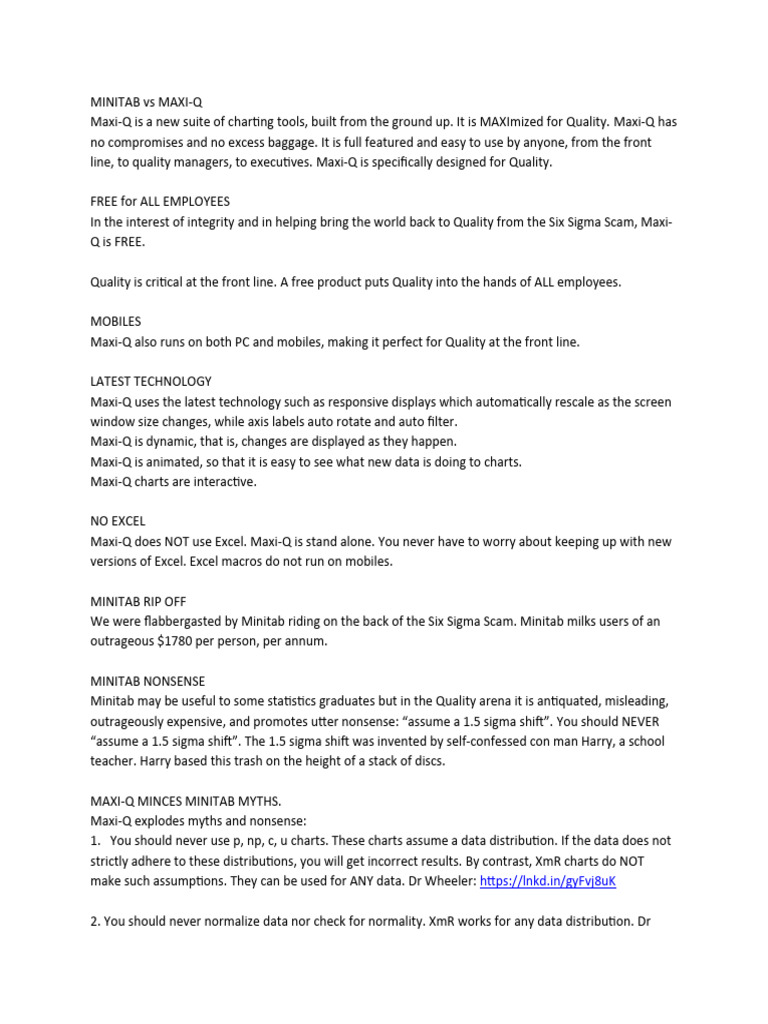MINITAB Vs MAXIQ | PDF | Microsoft Excel | Information Technology