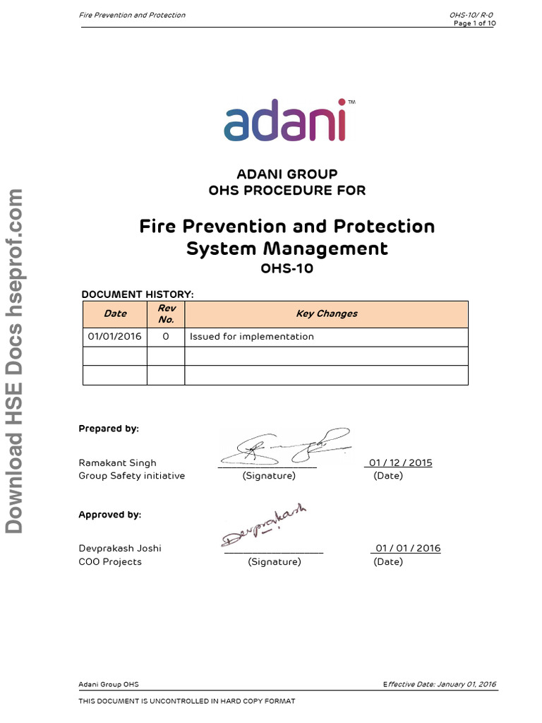 Fire Prevention and Protection - System Management | PDF | Fires ...