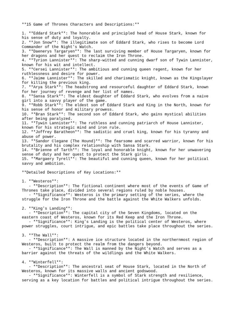 A Little GoT Documentation by Saulo | PDF | World Of A Song Of Ice And ... A Little GoT Documentation by Saulo | PDF | World Of A Song Of Ice And ...