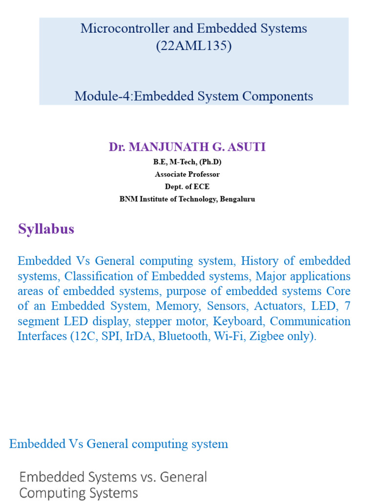 MES MODULE 4 Embedded System Components | PDF | Bluetooth | Wi Fi