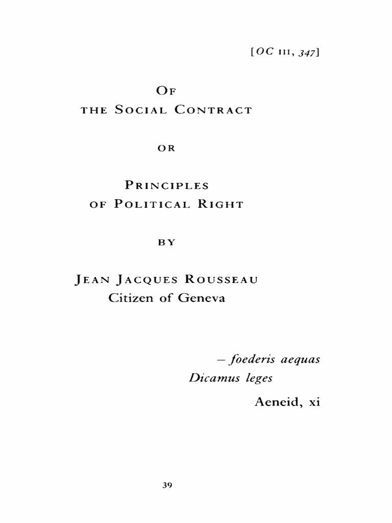 Rousseau_Social Contract_Book1 Ch1-4 | PDF