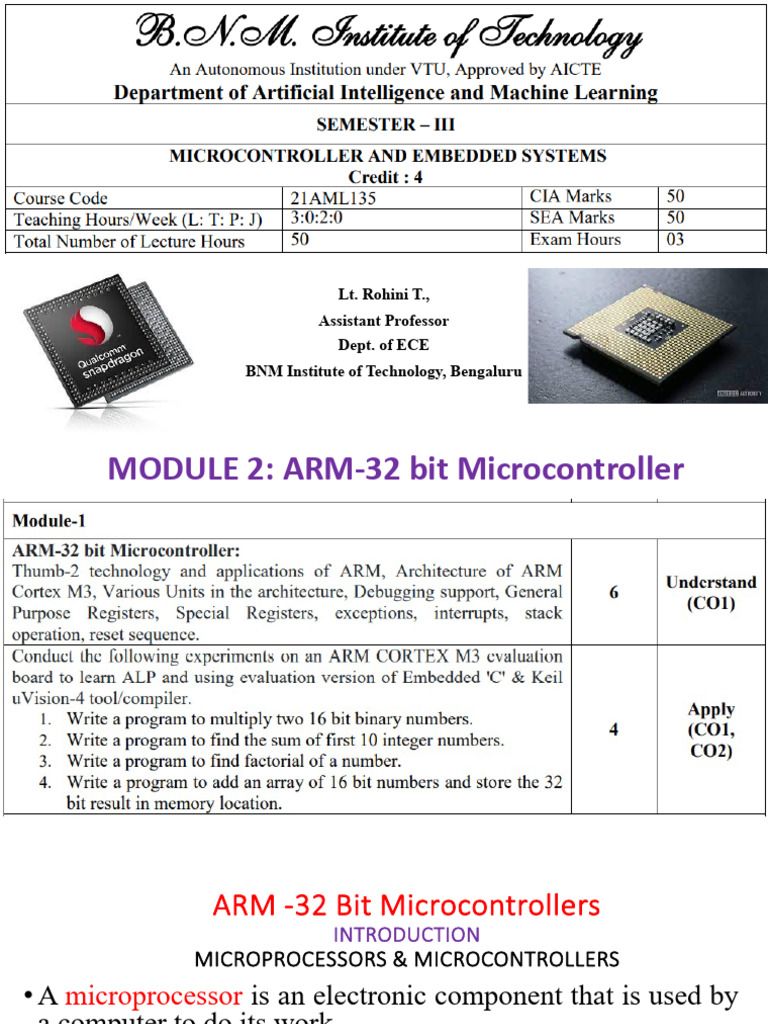 Mes Module 2 | PDF | Microcontroller | Microprocessor