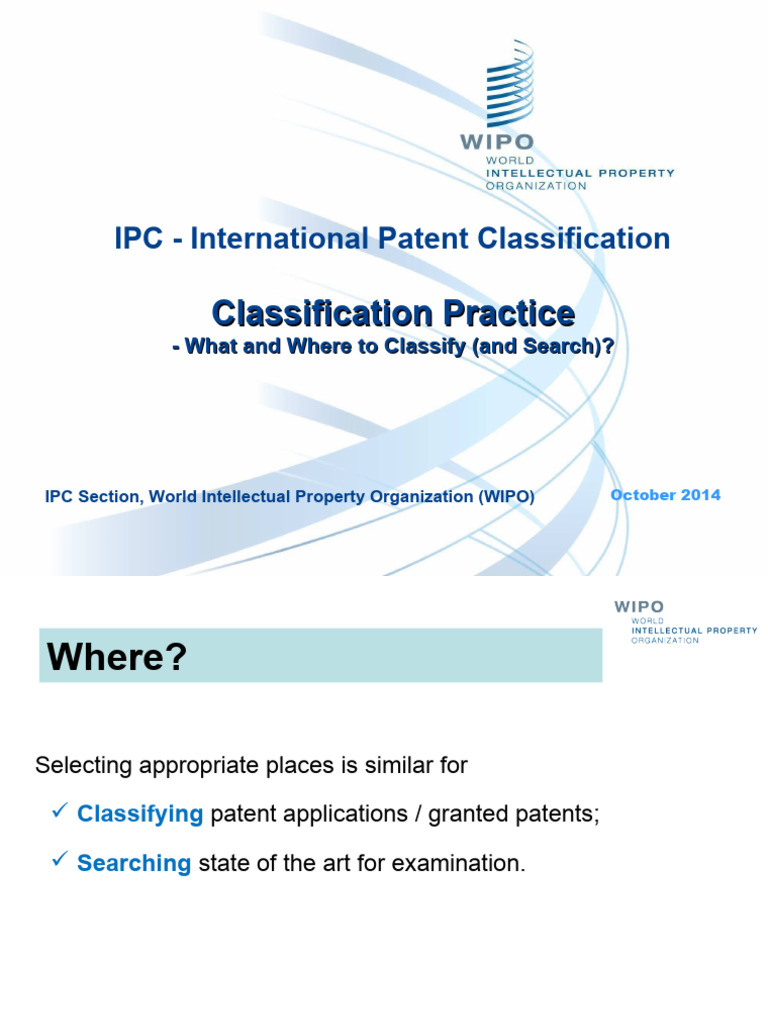 Classification Practice 2014 | PDF | Prior Art | Search Engine Indexing