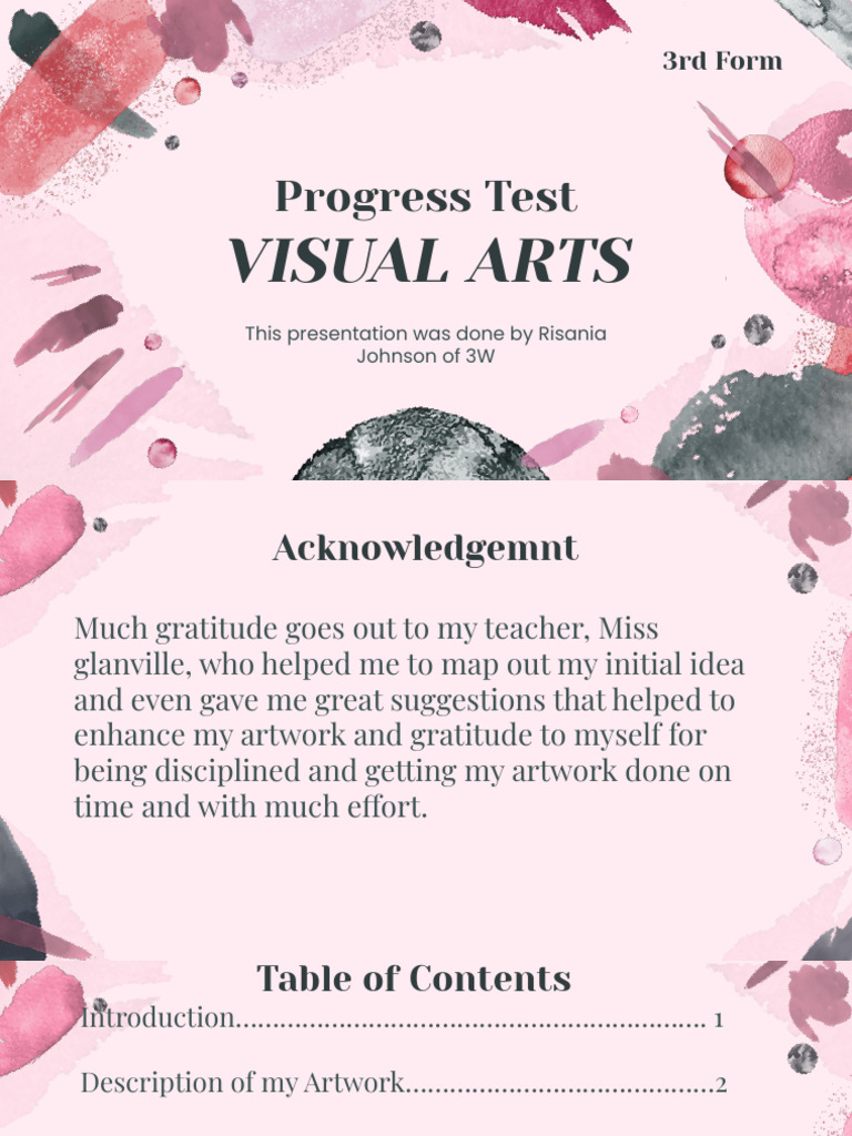 Progress Test Visual Arts- Risania Johnson | PDF | Surrealism | The Arts