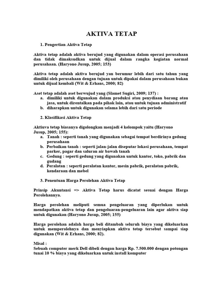 Aktiva Tetap | PDF
