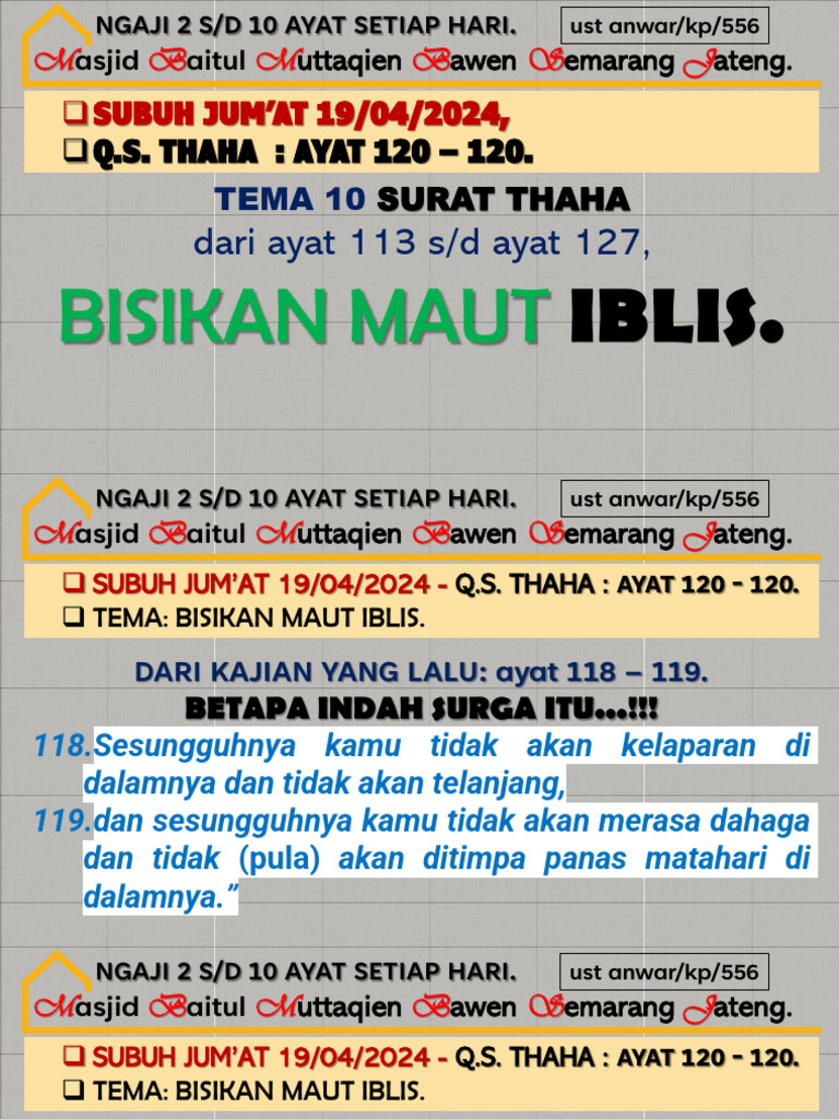 Bisikan Iblis dalam Surat Thaha 120 | PDF