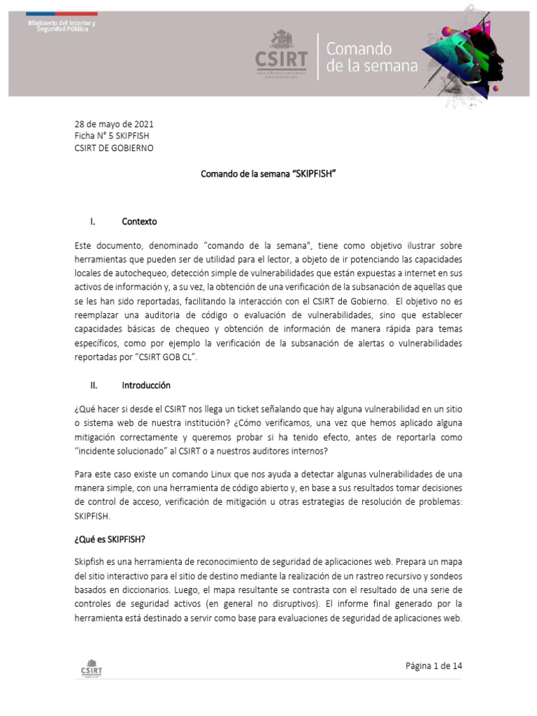 Comando de La Semana SKIPFISH | PDF | Vulnerabilidad (informática ...