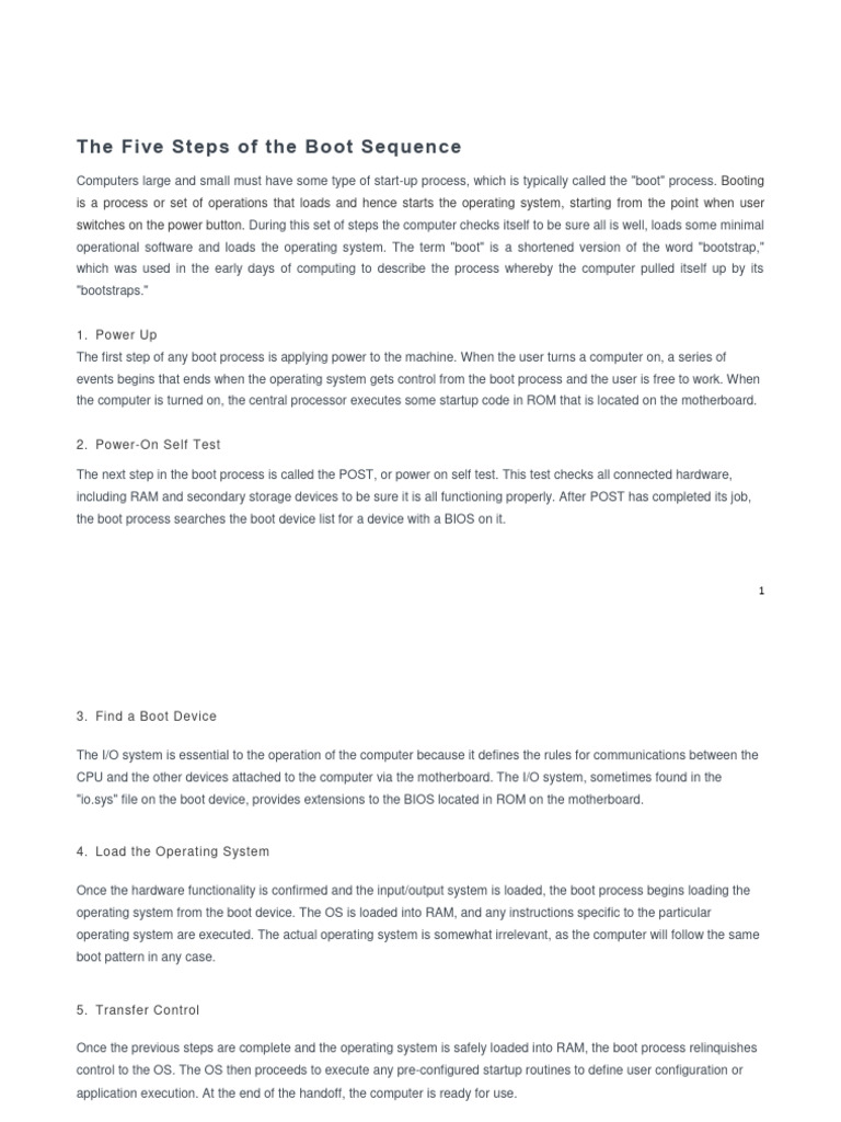 Computer Bootup Process | Download Free PDF | Booting | Operating System