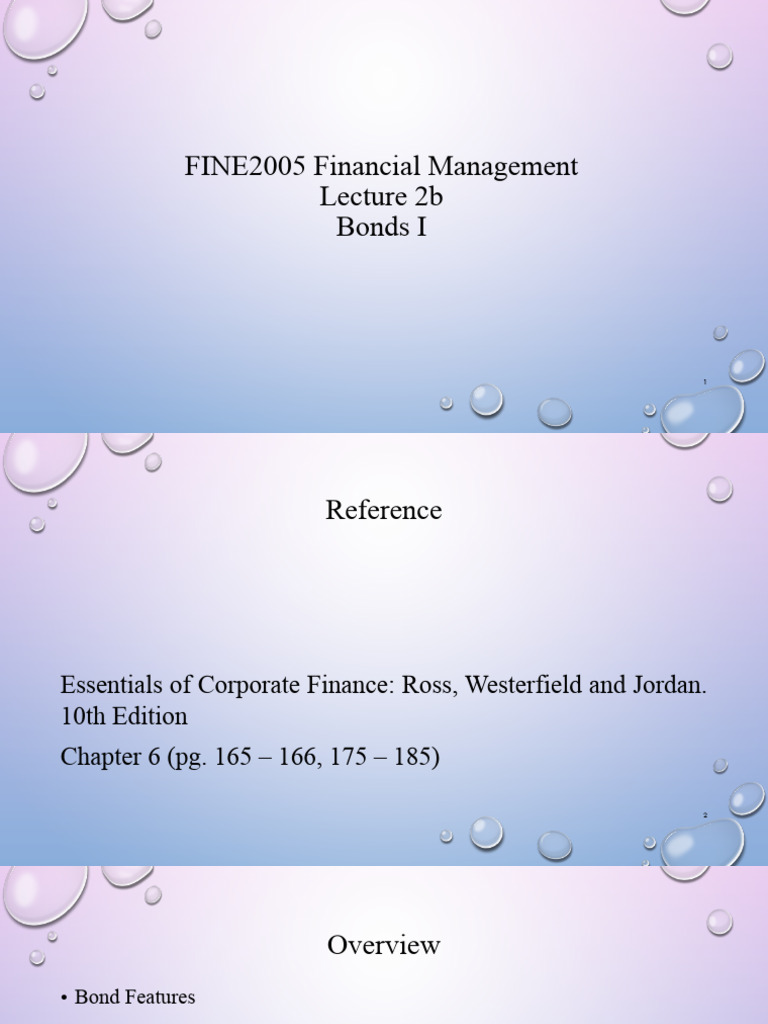 Bond Features and Types Overview | PDF | Bonds (Finance) | Debt