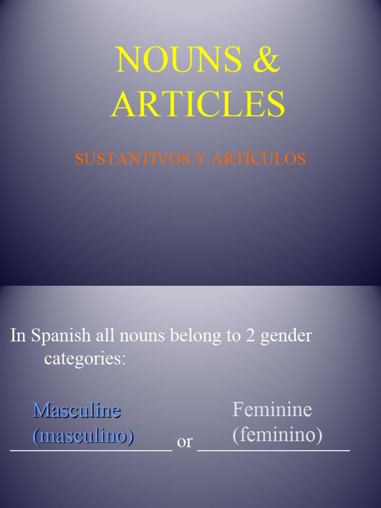 8-SER Exercise Nouns and Articles in Spanish - 12!01!2024 | Download ...