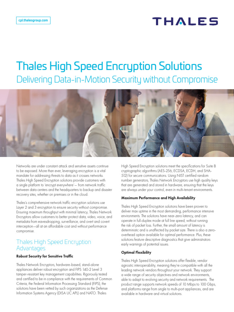Thales High Speed Encryption Solutions SB v11 | PDF | Encryption ...