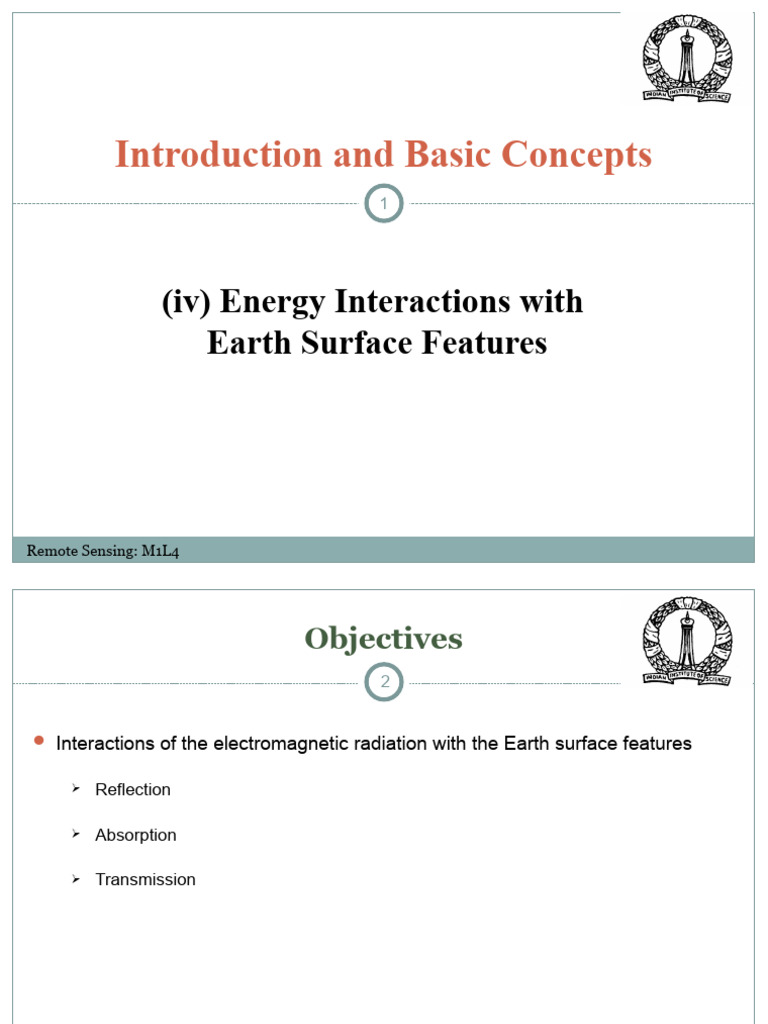 Energy Interactions in Remote Sensing | PDF | Electromagnetic Radiation ...