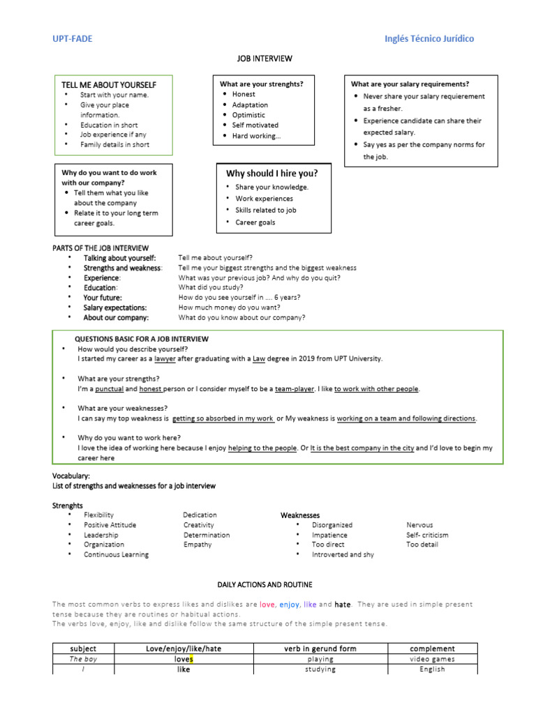 Lesson-JOB INTERVIEW | Download Free PDF | Verb | Job Interview