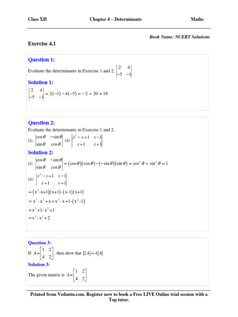 Chapter 4 - Determinants | PDF | Determinant | Triangle