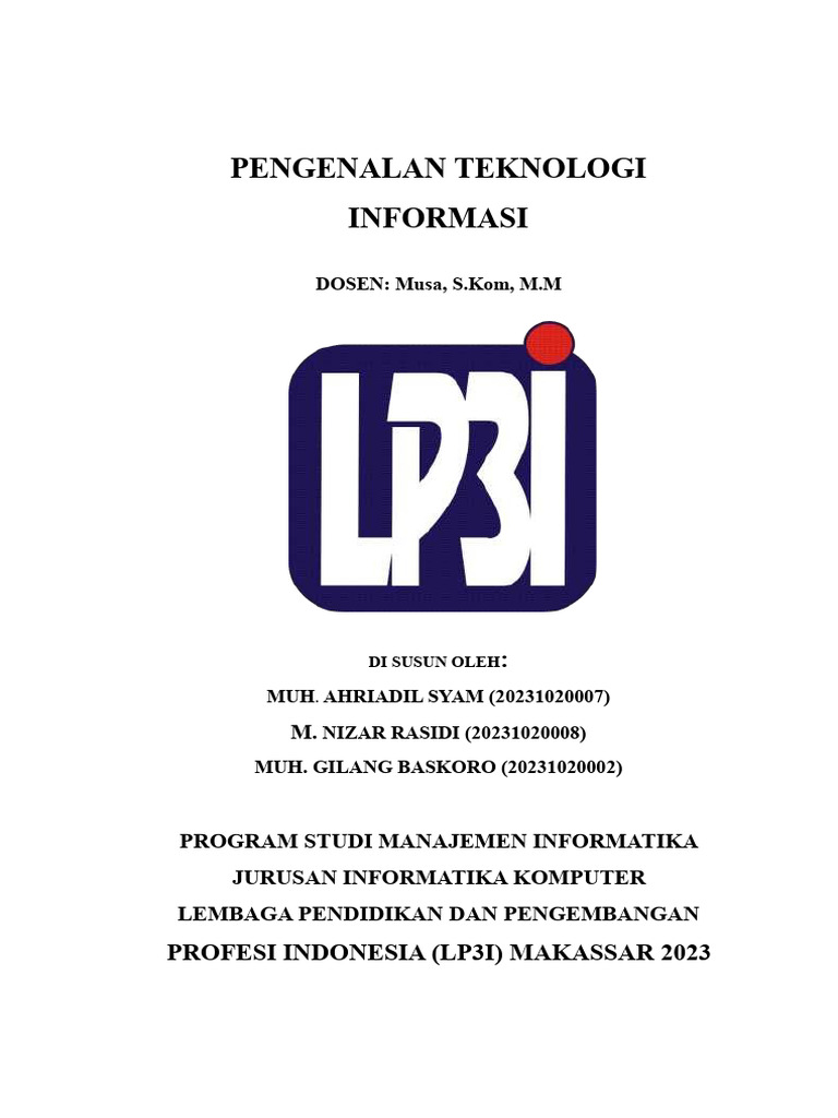 Kelompok-Pengenalan Teknologi Informasi | PDF