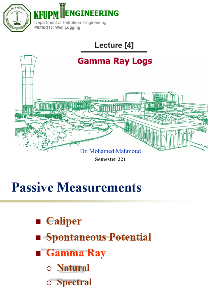Gamma Ray Log | PDF | Radioactive Decay | Gamma Ray