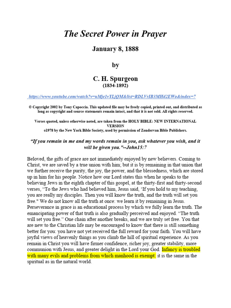 The Secret Power in Prayer | PDF | Prayer | Jesus