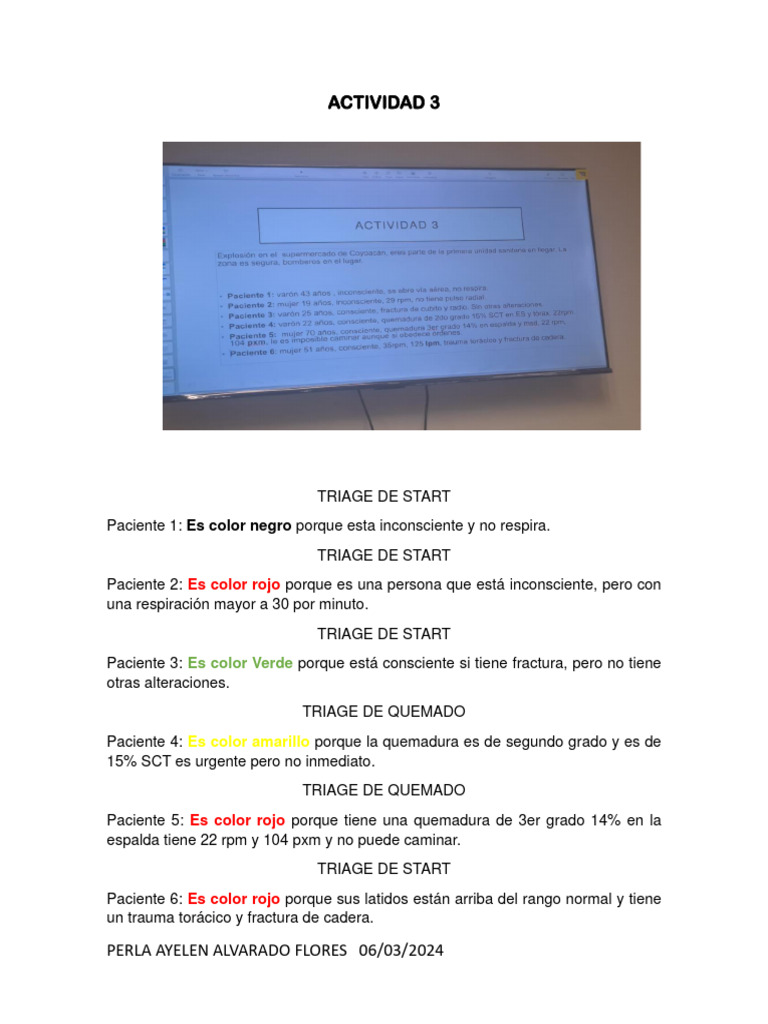 Actividad Evaluación Triage-PAAF | PDF