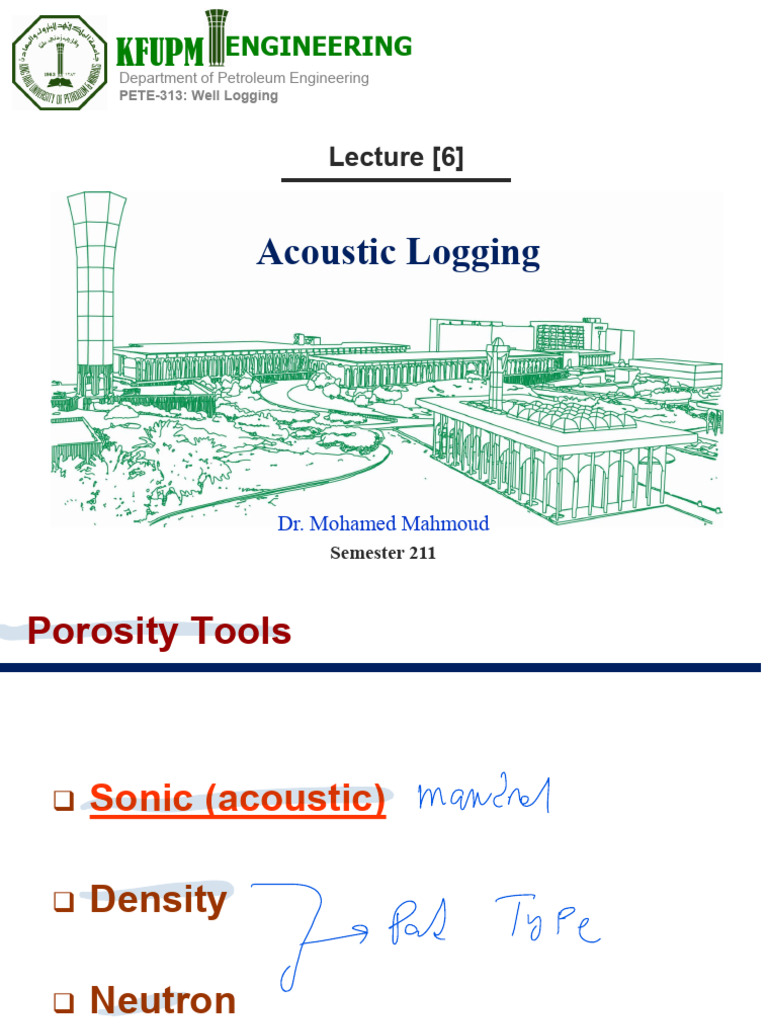 Acoustic Logging | PDF | Porosity | Waves