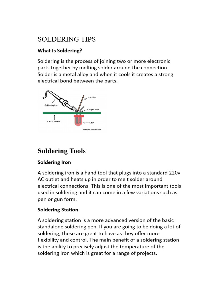 Soldering Tips | PDF | Printed Circuit Board | Soldering