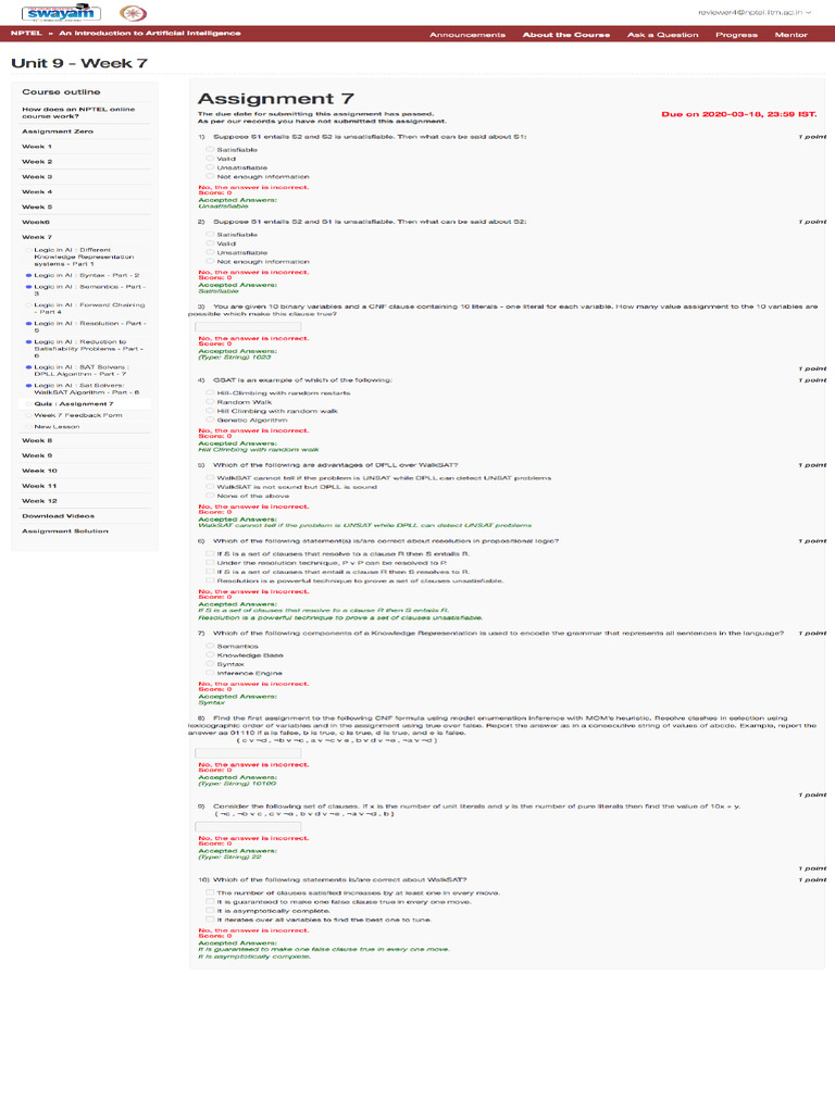 Noc20 cs42 Assigment 8 | PDF