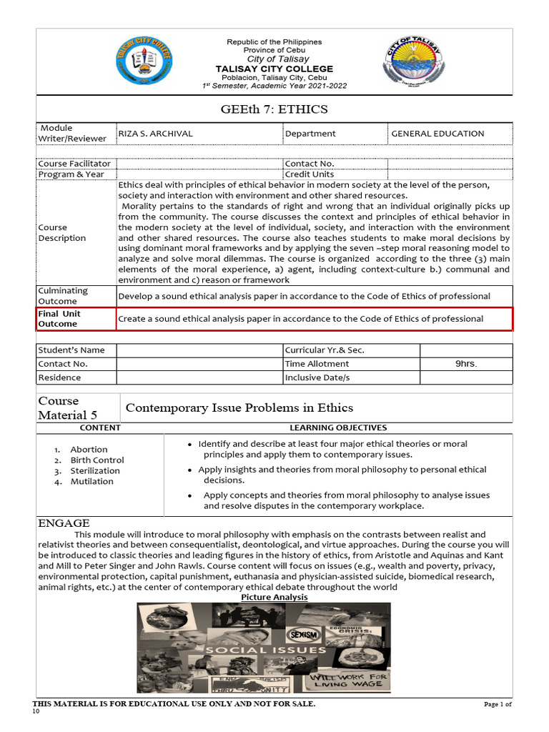 Bajarias Bsed3 Socstud Arisottoleism Ethics CM5 | PDF | Miscarriage | Abortion