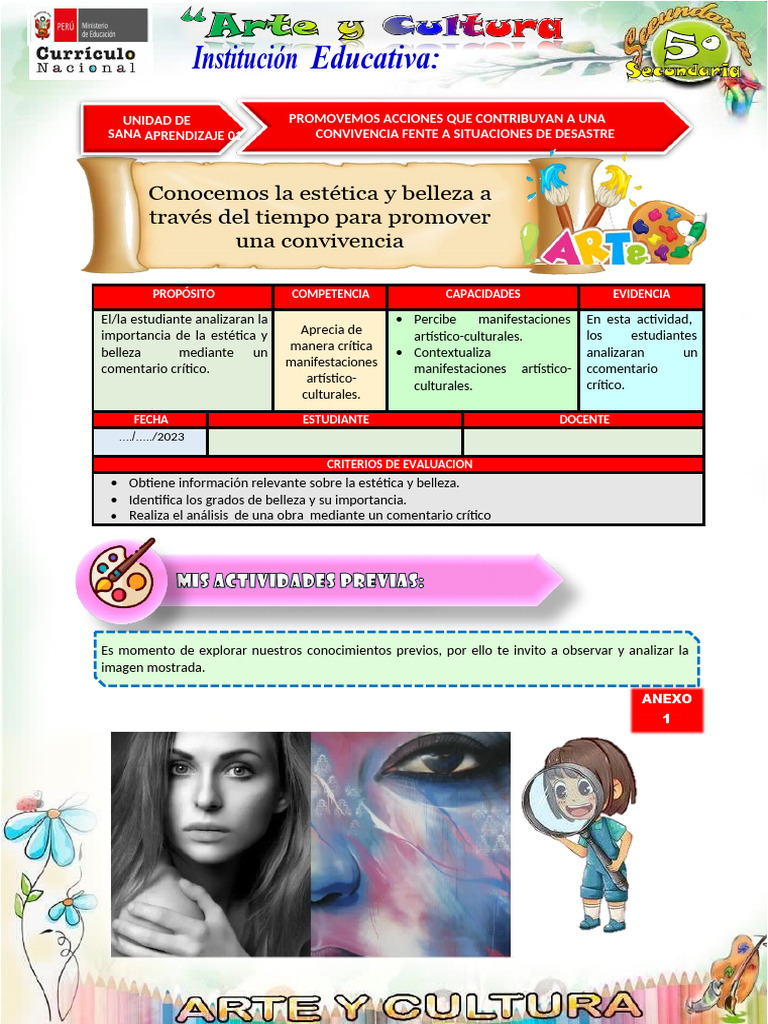 Material Didactico 5° Arte | PDF | Belleza | Estética