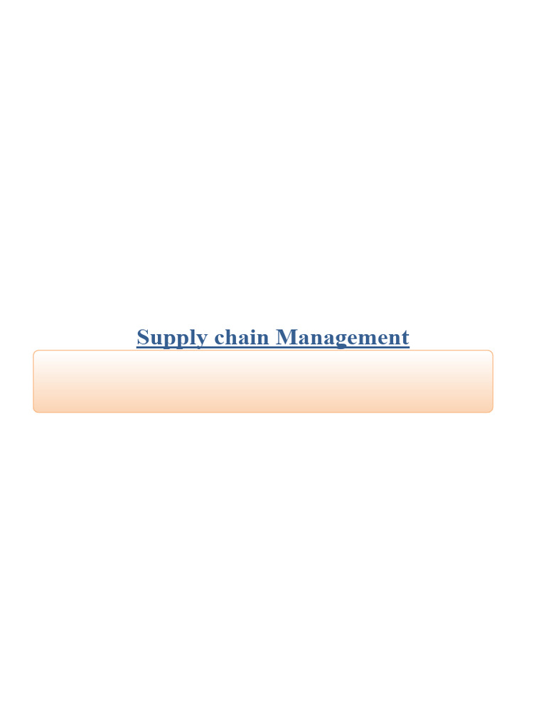 supply_chain_management_tutorial | PDF | Supply Chain Management | Supply Chain