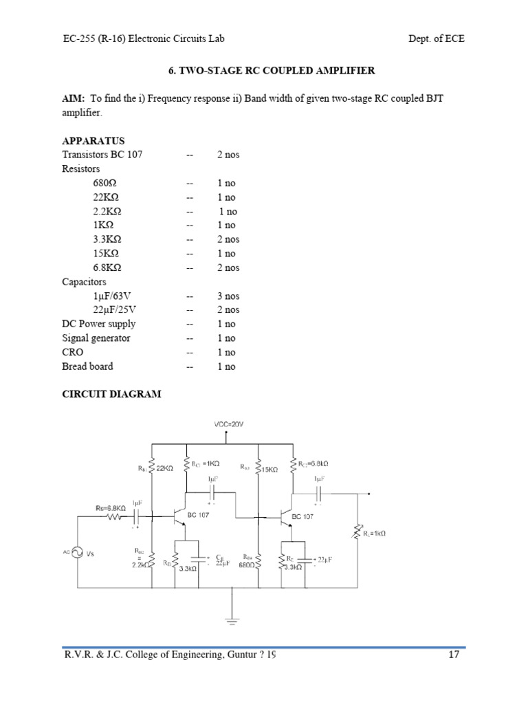 10 Two Stage Rc Pdf Amplifier Electrical Impedance
