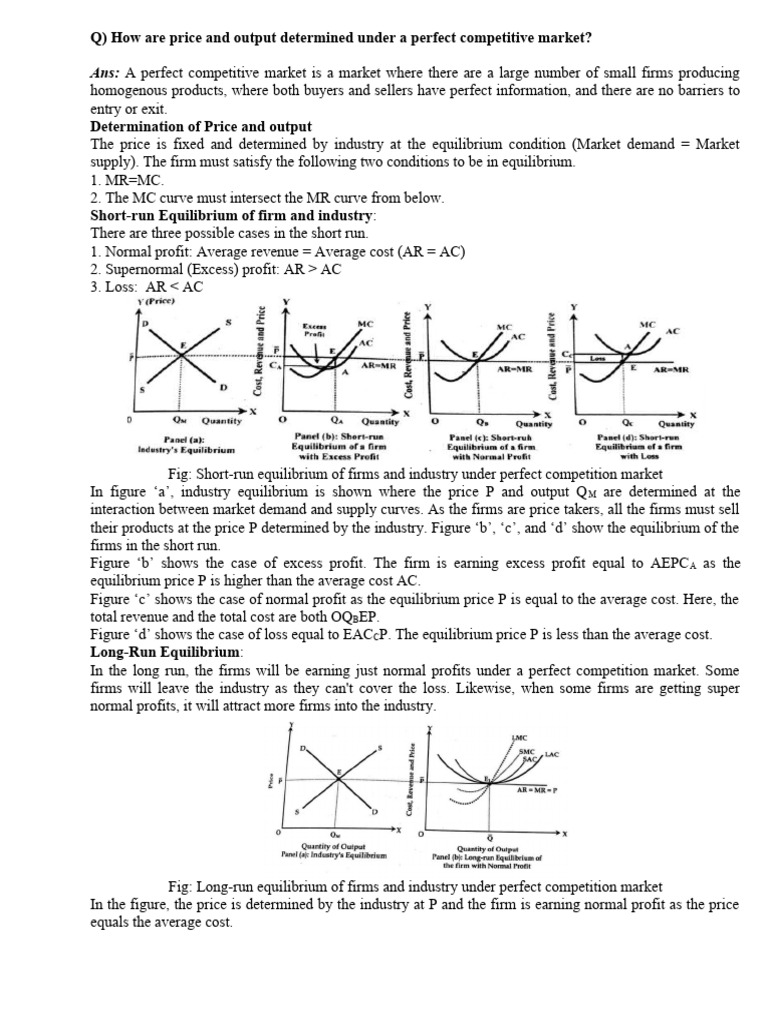 Perfect competitive market | PDF | Perfect Competition | Economic ...