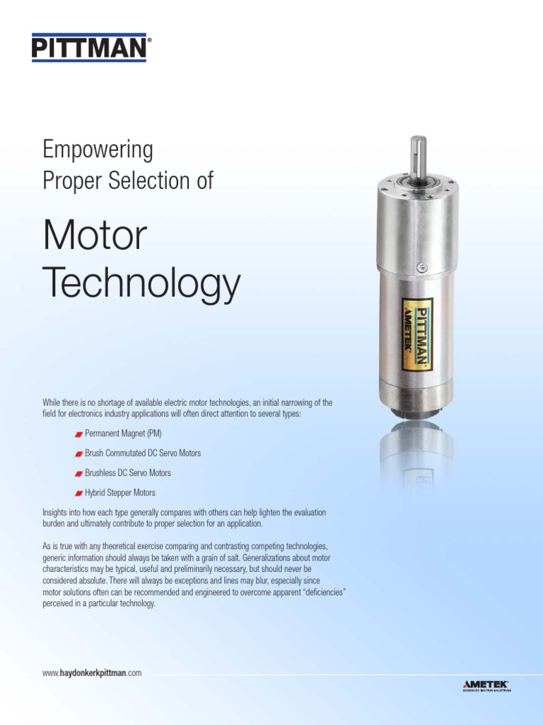 Empowering Proper Selection of Motor Technology | PDF | Electric Motor ...