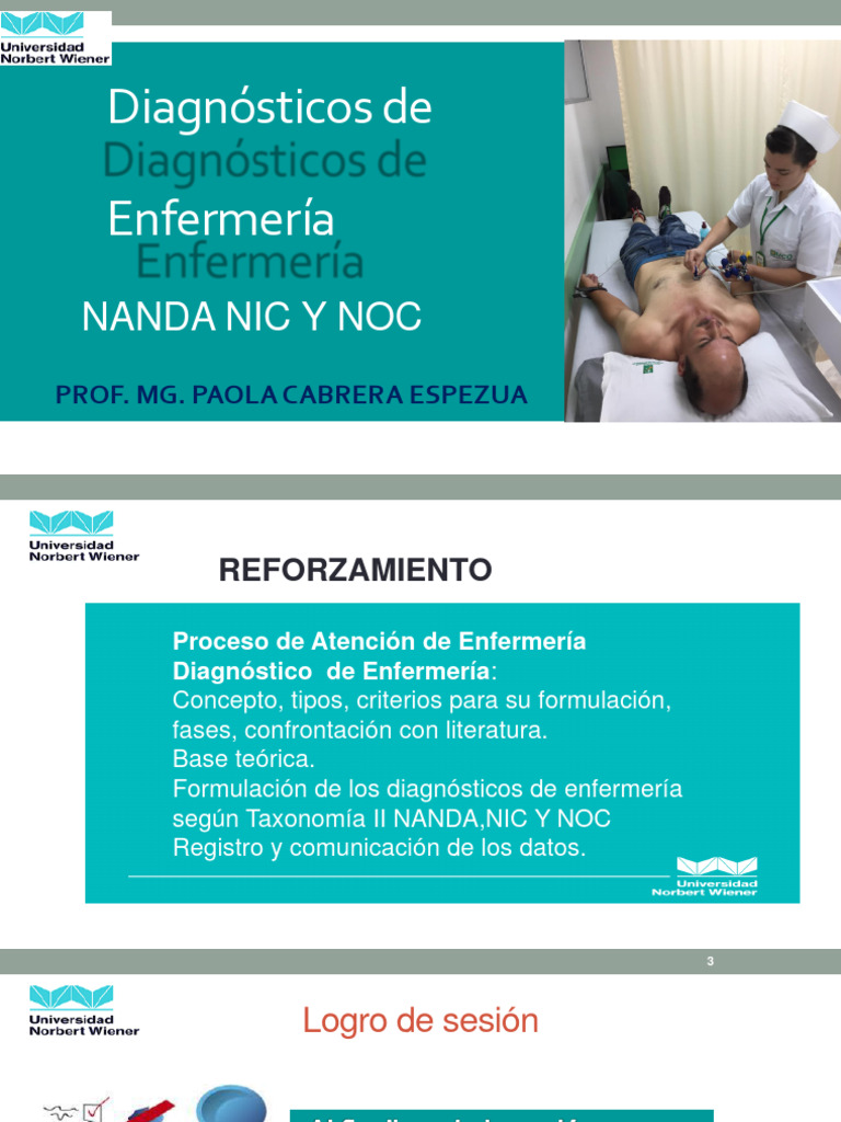 Cabrera Sa PPT Diagnósticos Nanda Nic Noc | PDF | Enfermería | Diagnostico medico