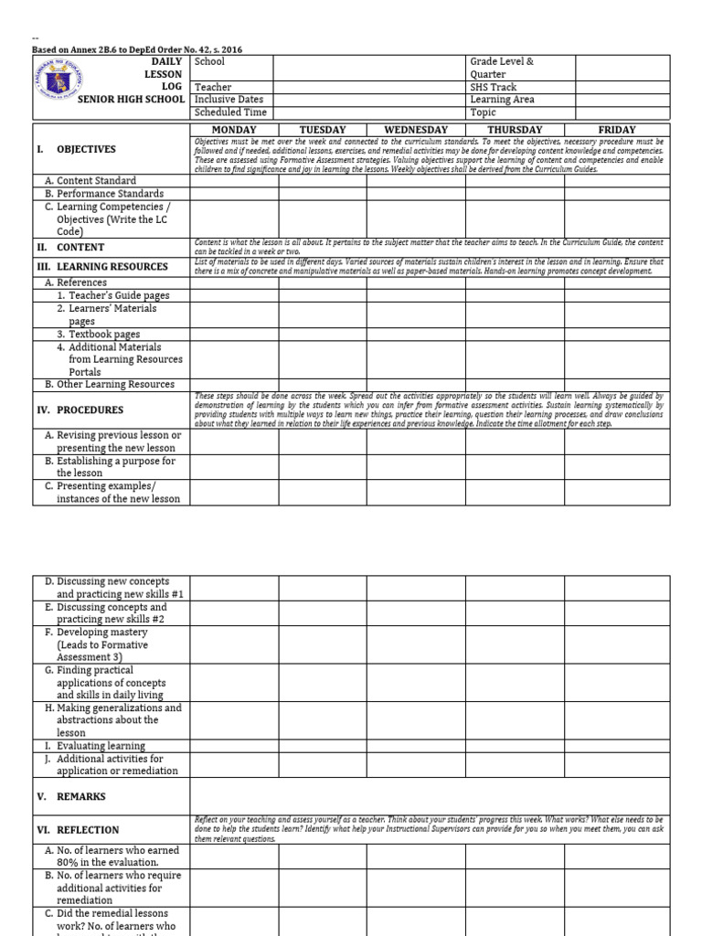 1_SHS_DAILY_LESSON_LOG_DLL_TEMPLATE_By | PDF | Learning | Cognitive Science