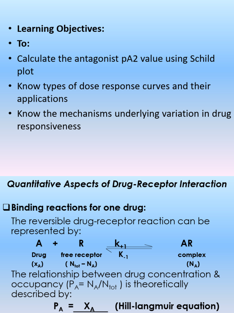 Basic Principles - Lec 5 | PDF | Receptor Antagonist | Pharmacology