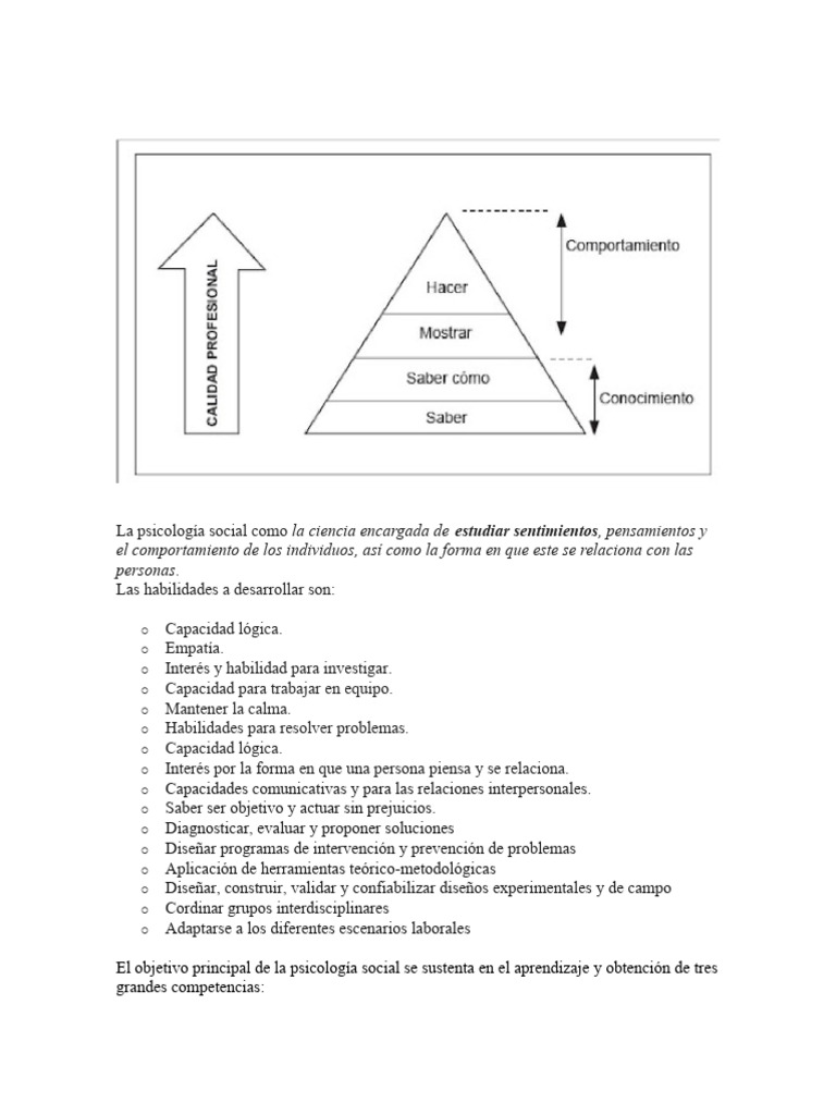 Habilidades y Competencias Del Psicólogo | PDF | Sicología | Psicología Social
