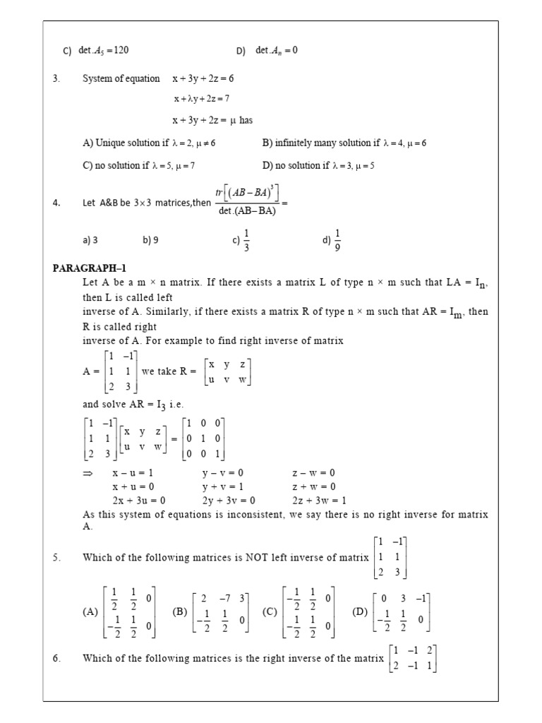M5 | PDF | Matrix (Mathematics) | Operator Theory