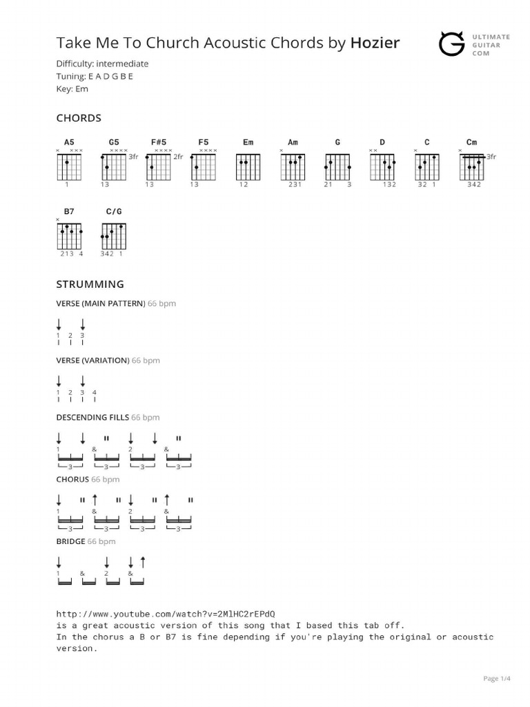 Take Me To Church Acoustic Chords | PDF