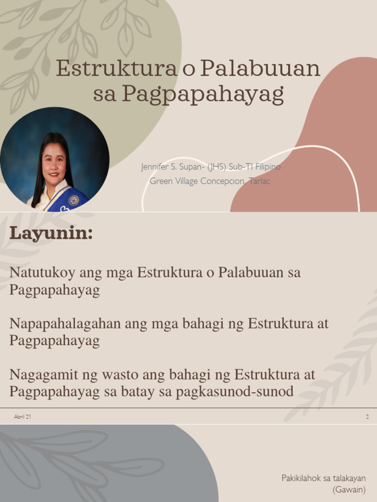 Estruktura o Palabuuan Na Pagpapahayag | PDF
