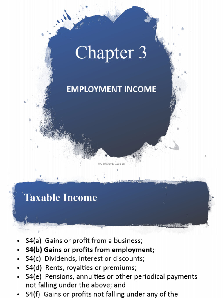 Chapter 3 Employment Income BKAT2013 | PDF | Employee Benefits | Employment