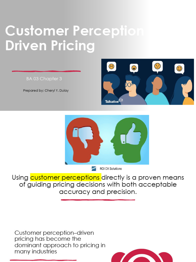 Customer Perception - Driven Pricing: BA 03 Chapter 3 | PDF | Utility ...