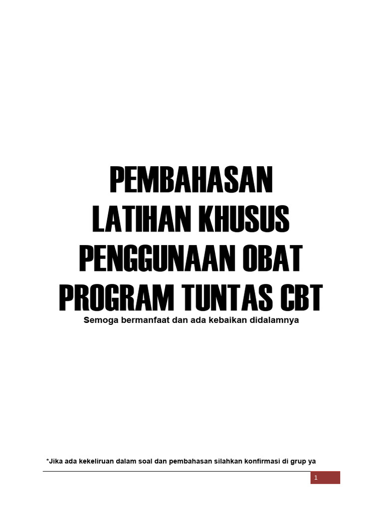 Latihan 7 (Khusus Penggunaan Obat) | PDF | Pengembangan Diri