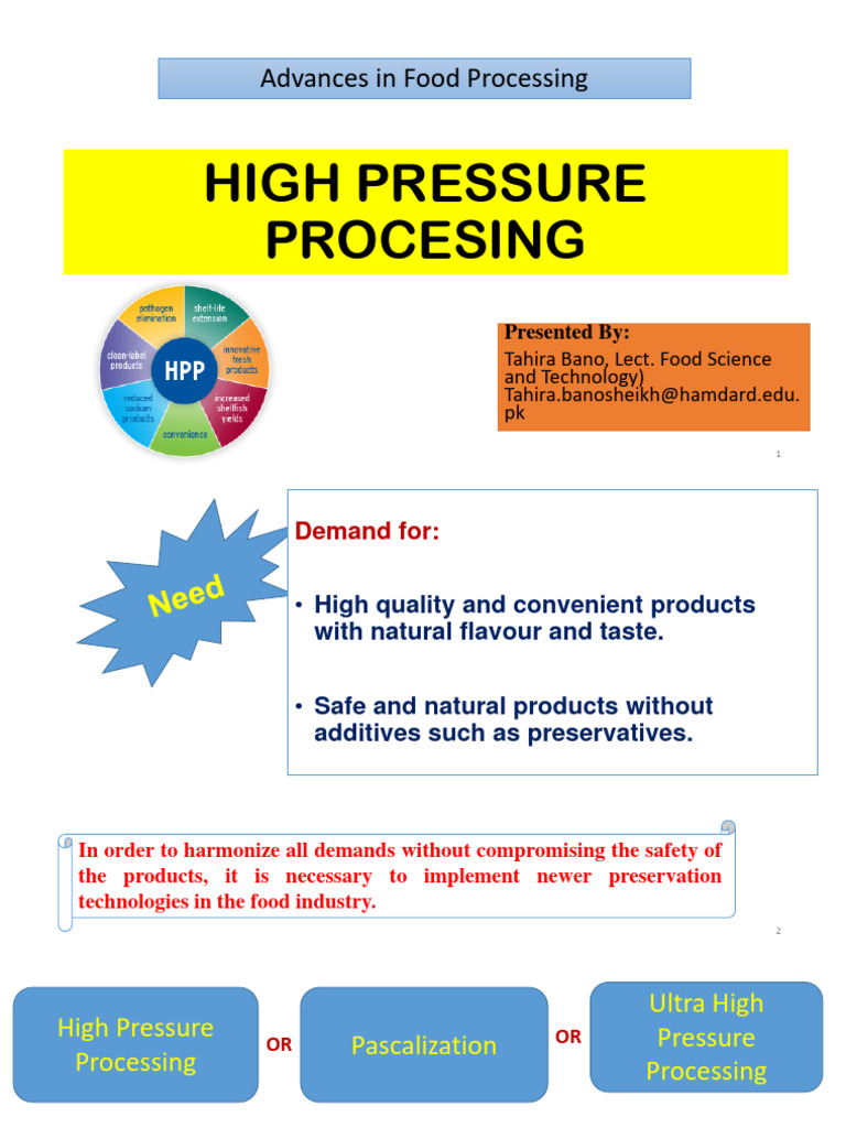 High Pressure Processing Overview | PDF | Biology